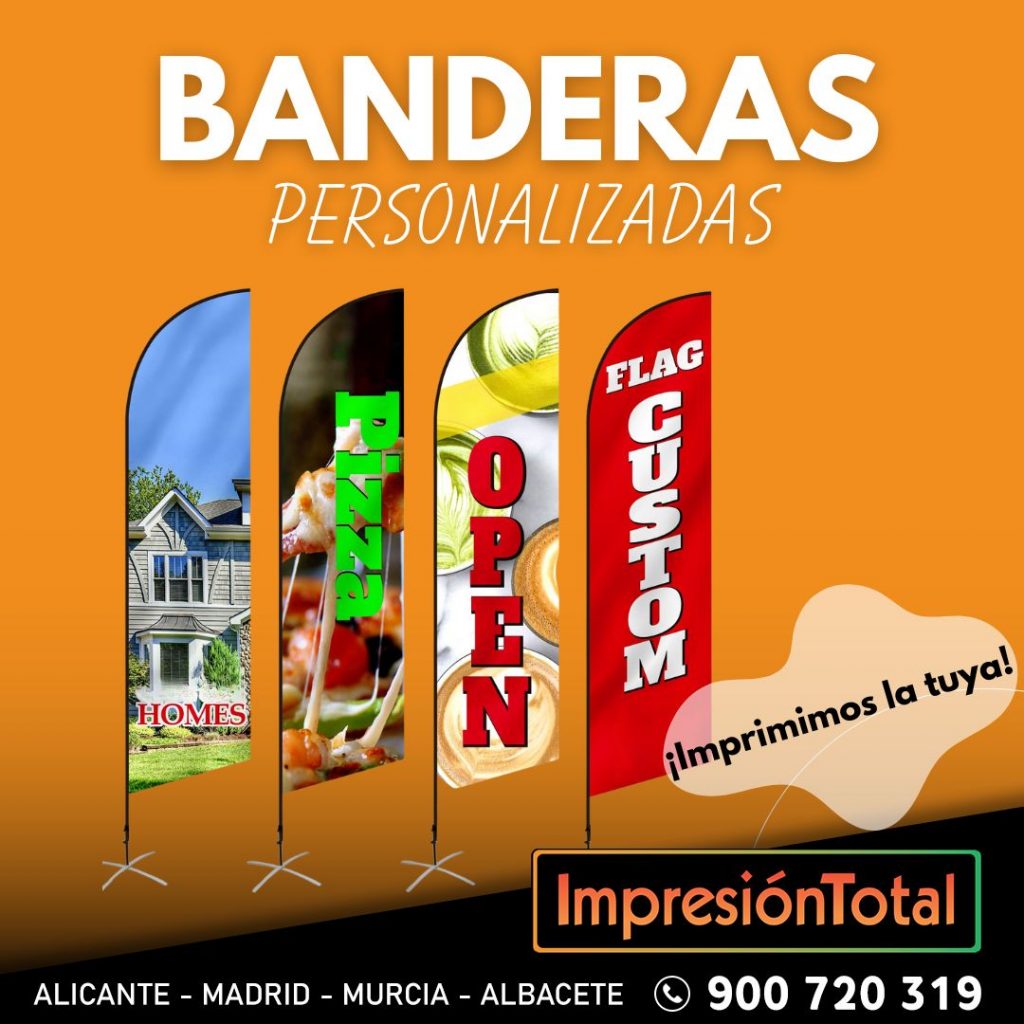 Banderas personalizadas para destacar tu marca - Imprenta Alicante ...